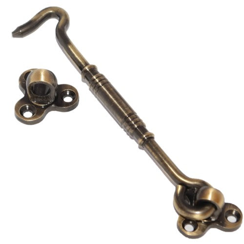 RiseOm Brass Heavy Gate Hook and Eye / Window Hook for Double Doors ...